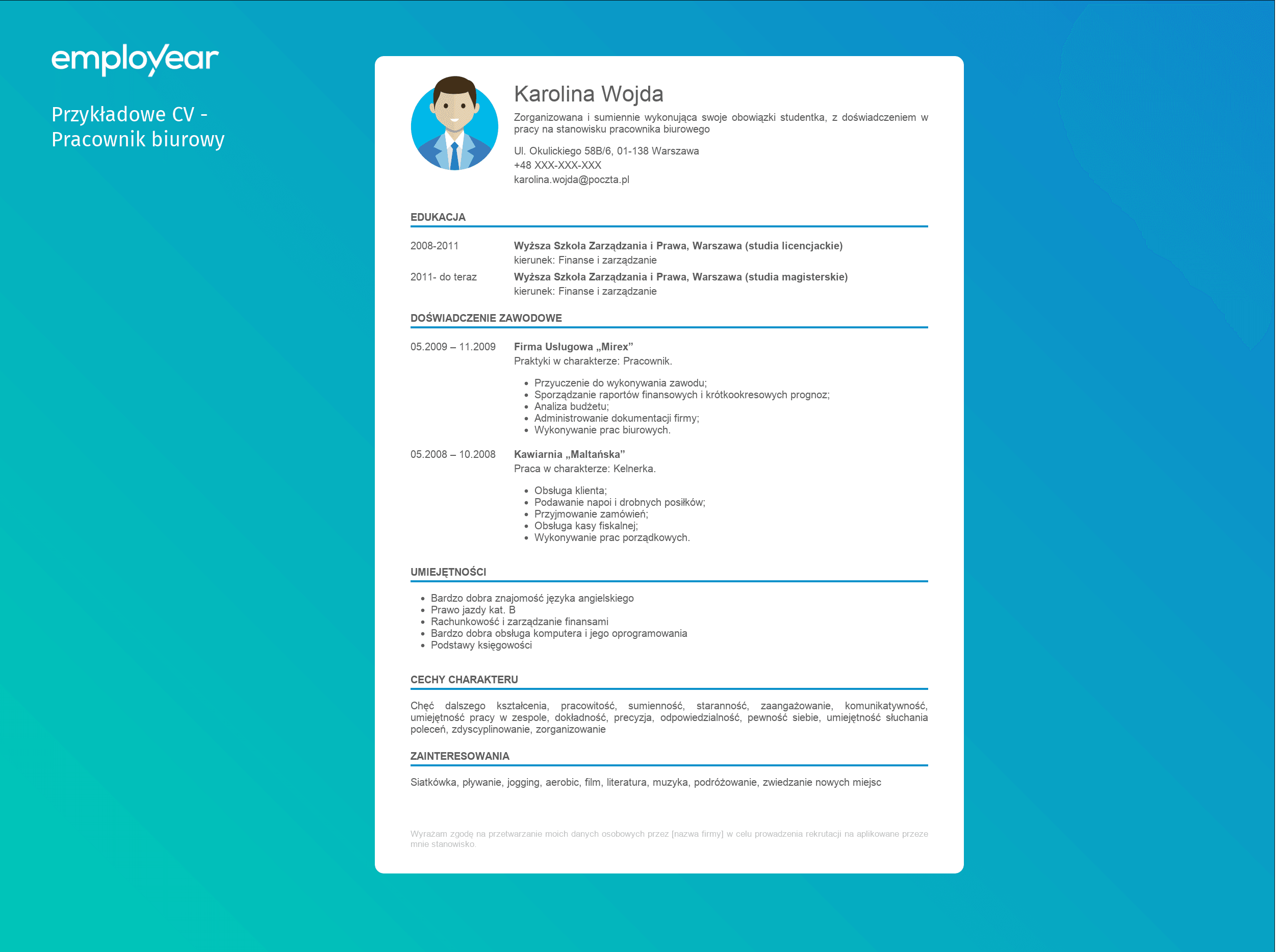 Przykładowe CV dla Pracownika biurowego (obowiązki +gotowe CV)