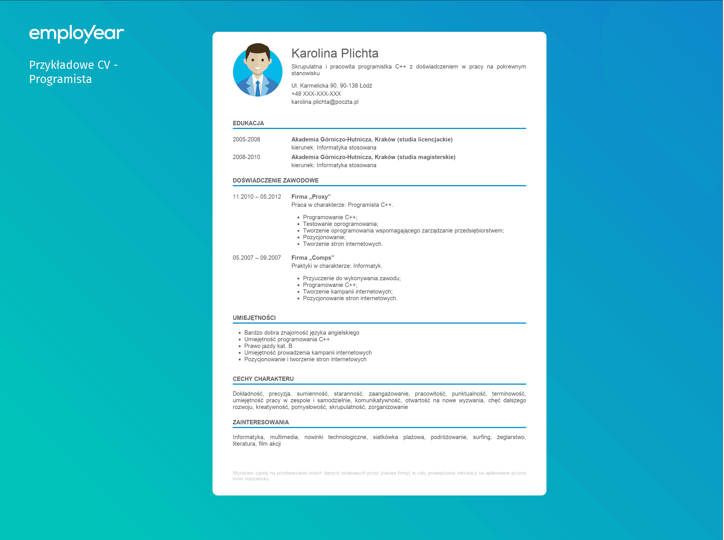 Przykładowe CV dla Programisty (opis zawodu +gotowe CV do pobrania)